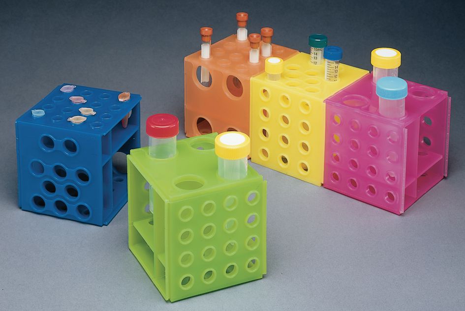 VWR® 4-way cube racks for microtubes and test tubes, Assorted Colours ...